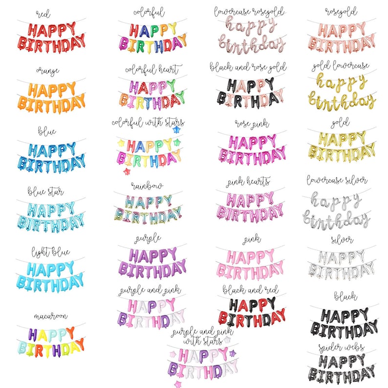 Happy Birthday Balloon Letters Letter Balloons Balloon | Etsy