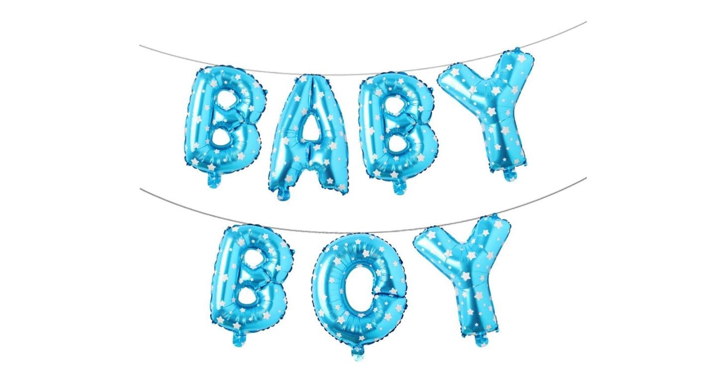 Baby Boy Balloon Letters | Letter Balloons | Balloon Letters | Baby ...
