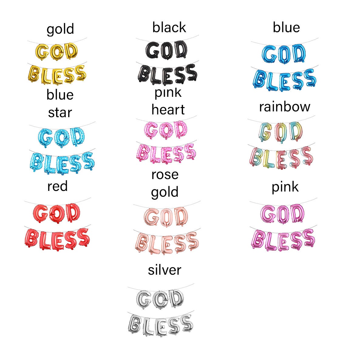 God Bless Letter Balloons Baptism Party Decorations First - Etsy.de