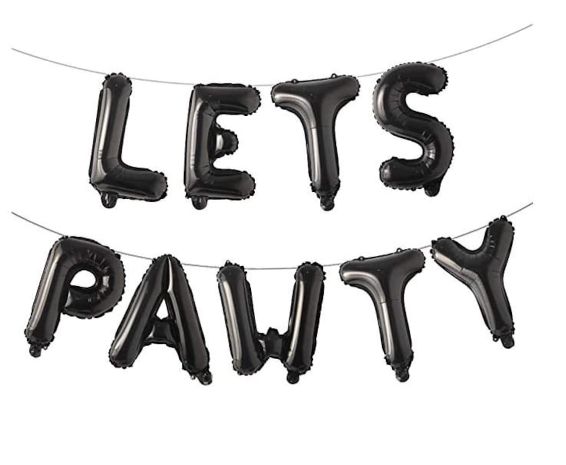 Lets Pawty Lets Pawty Balloon Letter Balloons Balloon | Etsy