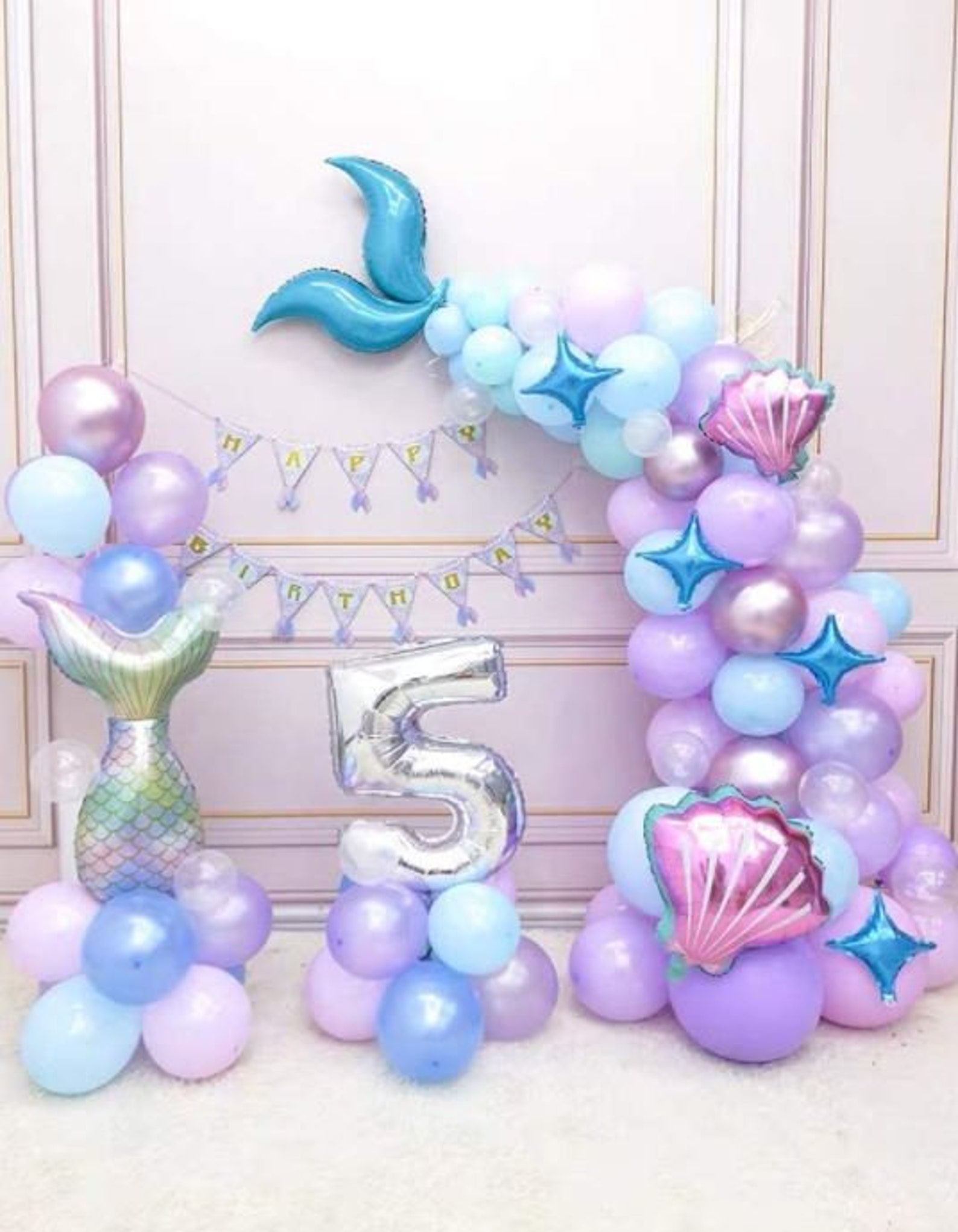 5th Birthday Mermaid Balloons | Mermaid Party Decorations | Under the ...