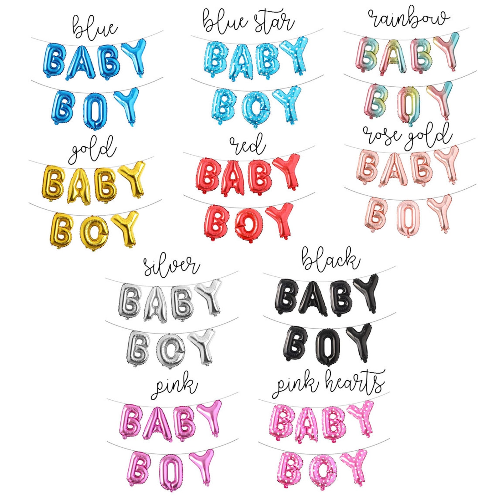 Baby Boy Balloon Letters Letter Balloons Balloon Letters | Etsy