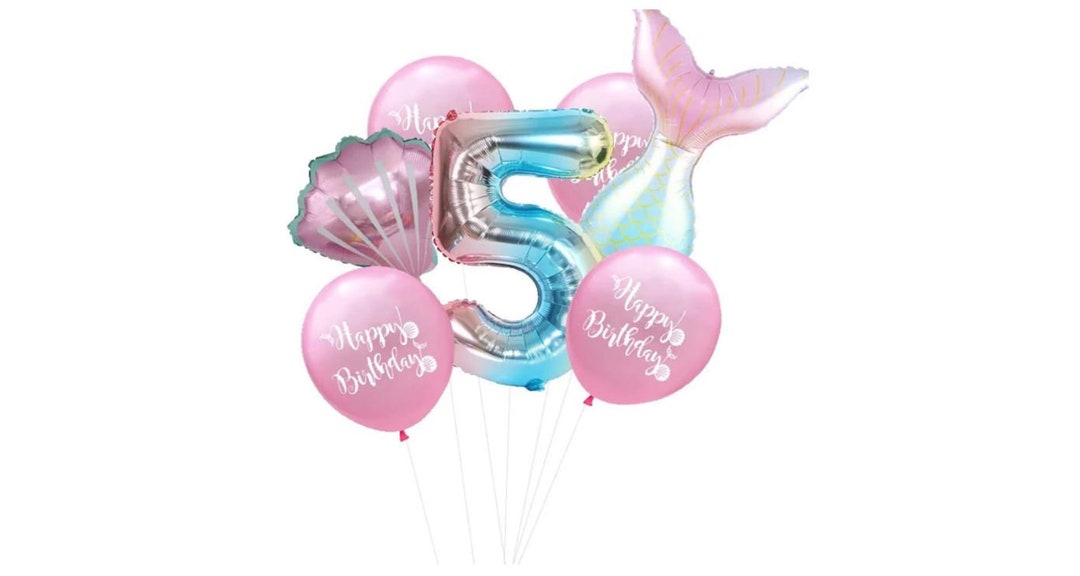 5th Birthday Mermaid Balloons | Mermaid Party Decorations | Under the ...