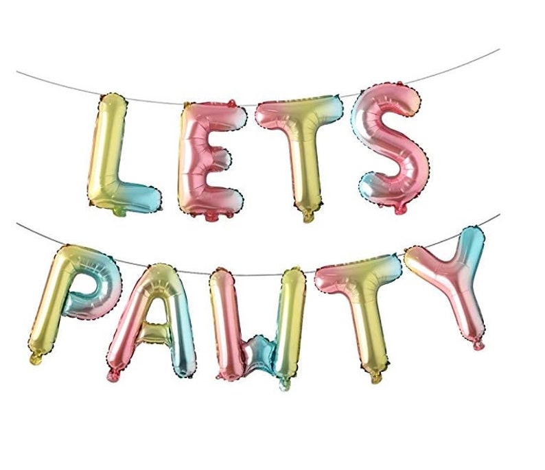 Lets Pawty Lets Pawty Balloon letter Balloons balloon | Etsy