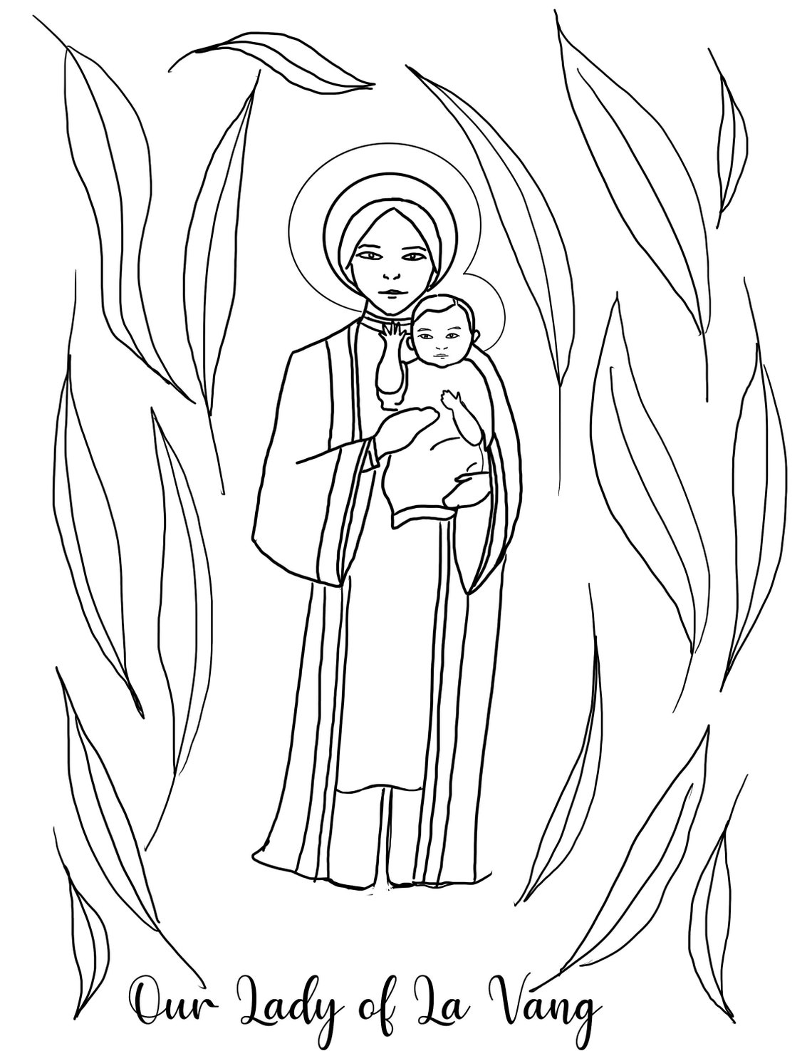 Our Lady of La Vang Coloring Page - Etsy