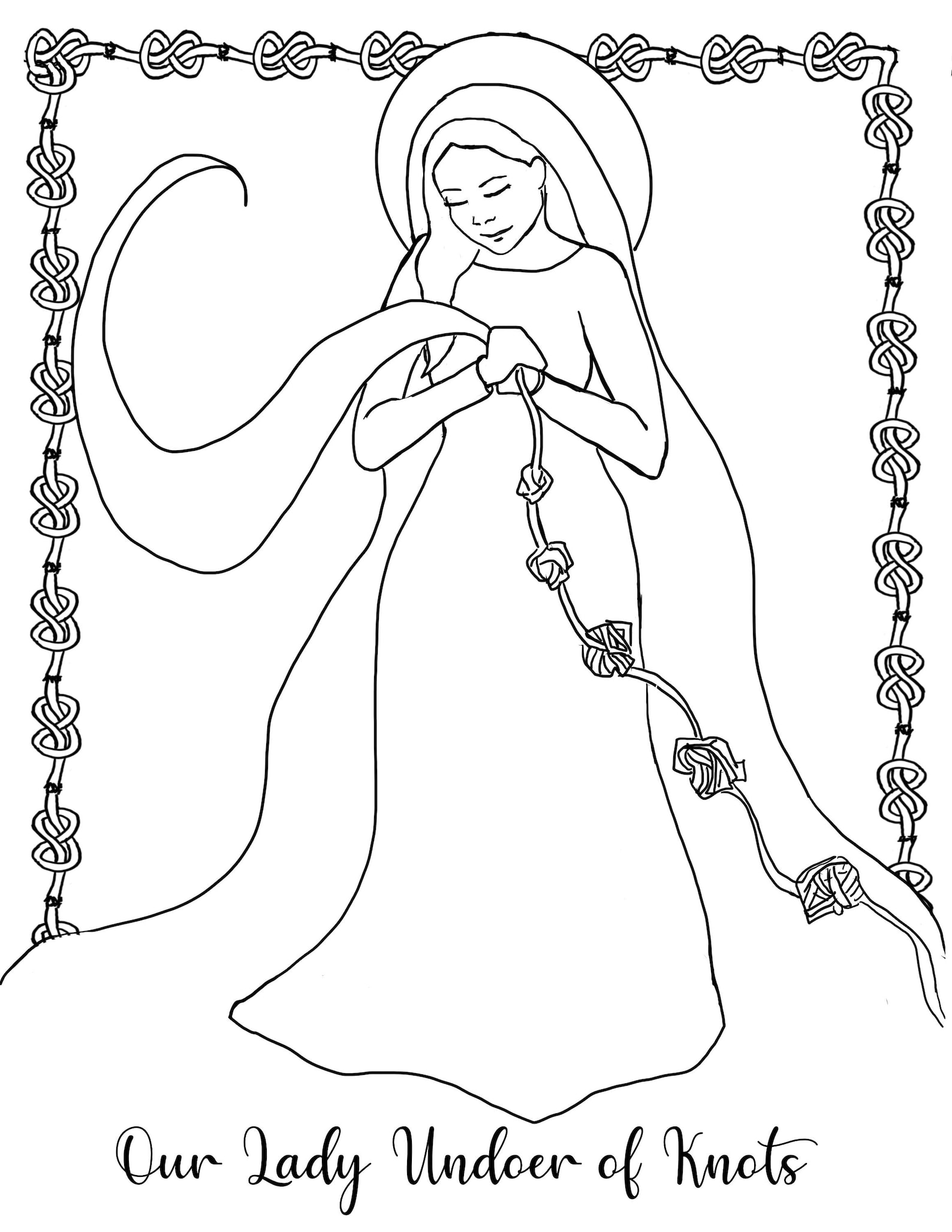 Our Lady Of The Rosary Coloring Sheet Sketch Coloring Page
