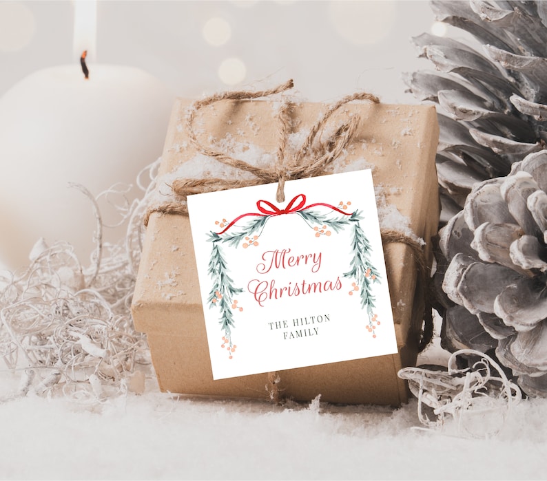Printable Christmas Gift Tags Enclosure Card Holiday Gift - Etsy