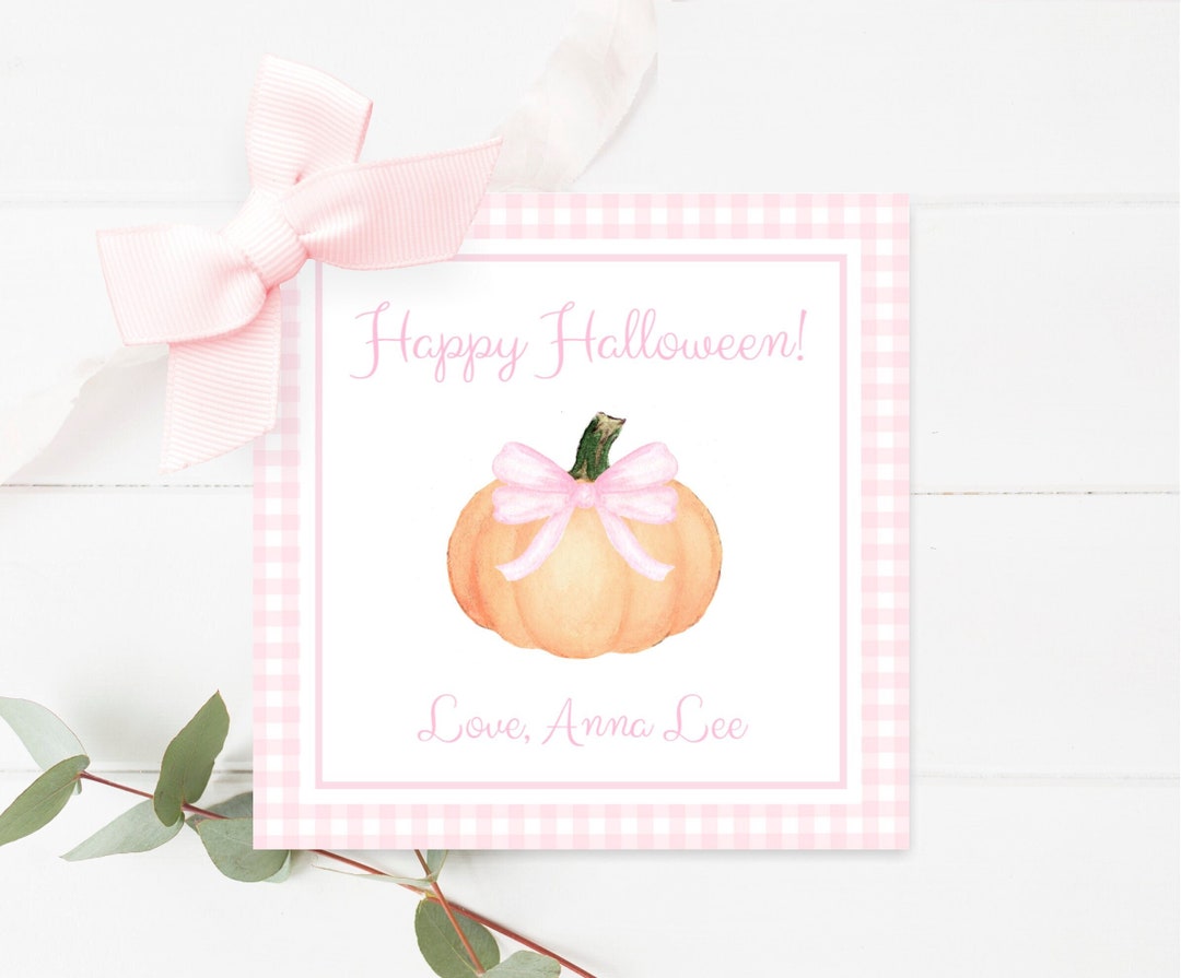 Watercolor Halloween Gift Tag, Printable Halloween Favor Tag, Halloween ...