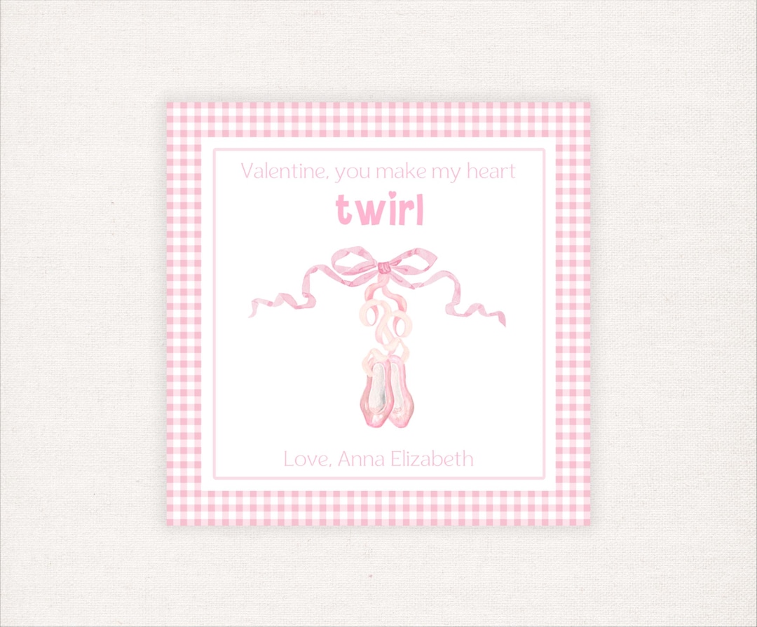 Printable Ballet Valentine's Day Tag, Valentine Cards, Ballerina ...