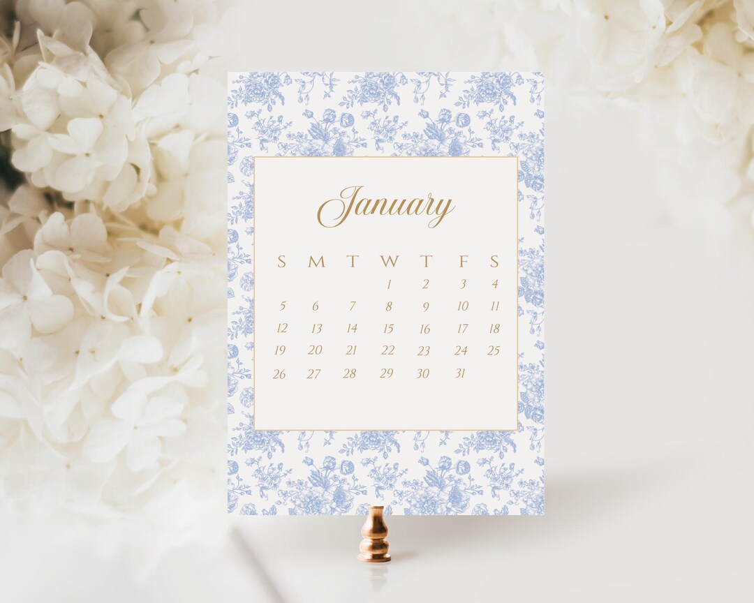 Grandmillennial 2025 Desktop Calendar, Printable Calendar Gift ...