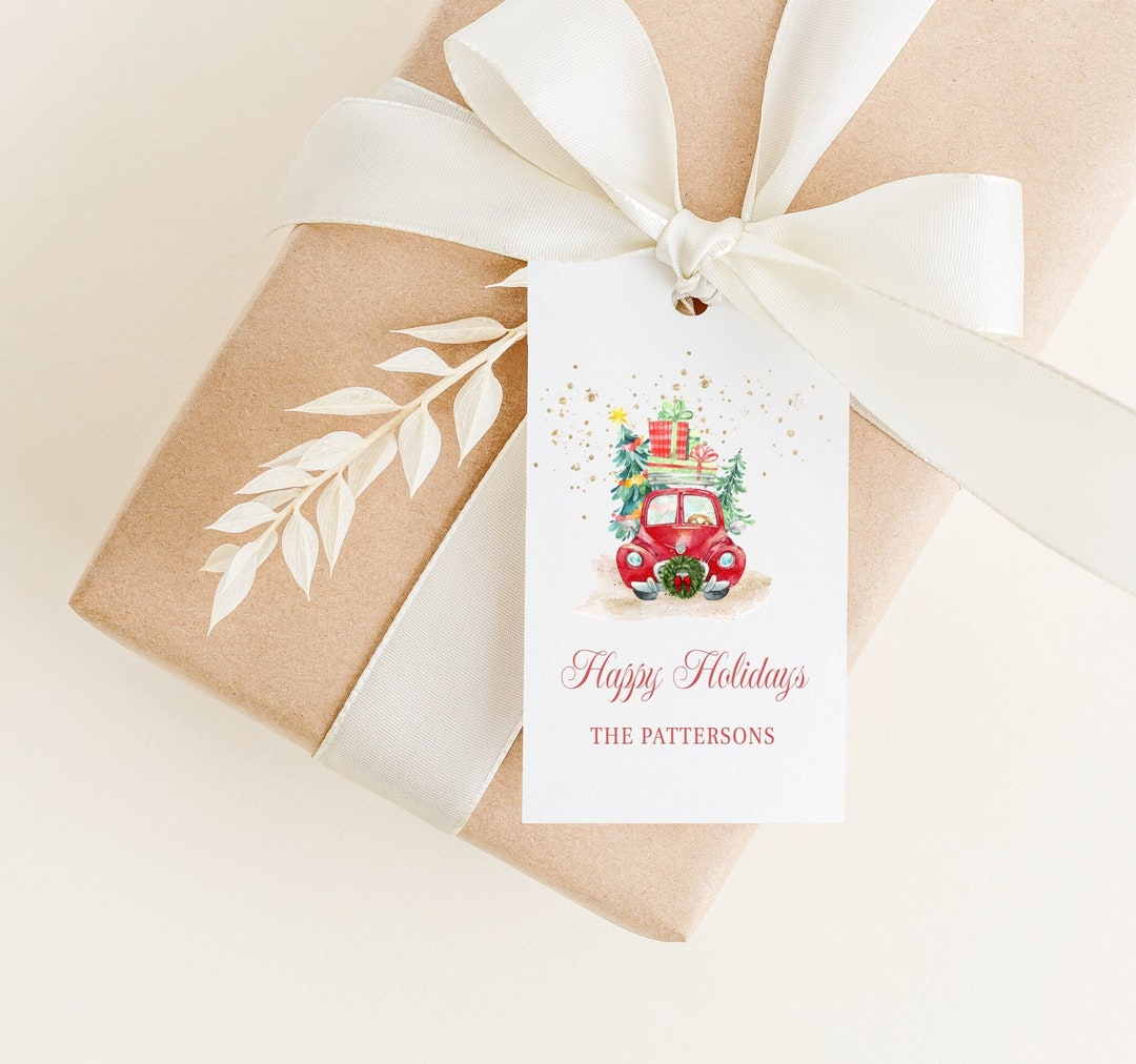 Printable Christmas Gift Tags, Holiday Gift Tag, Merry Christmas Tags ...
