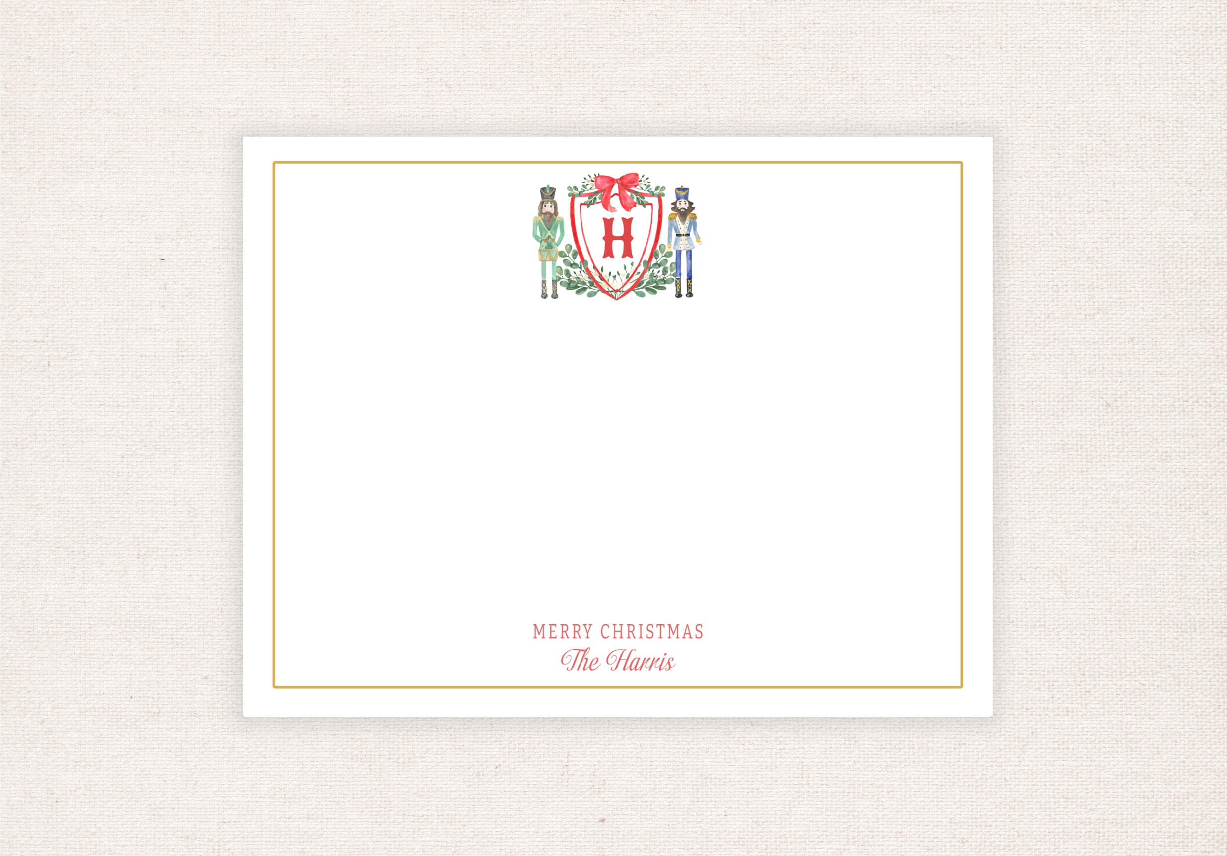 Printable Nutcracker Christmas Note Cards, Holidays Thank You Notecards ...