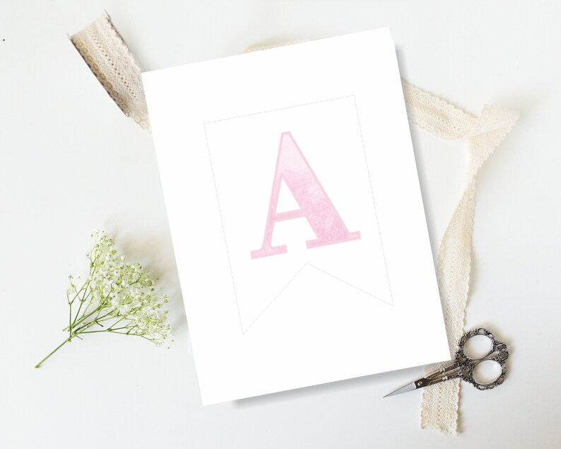 Pink Bow Happy Birthday Banner Printable Download Baby Name - Etsy