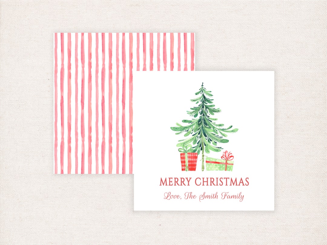 Printable Christmas Tree Gift Tags, Holiday Gift Tag, Classroom ...
