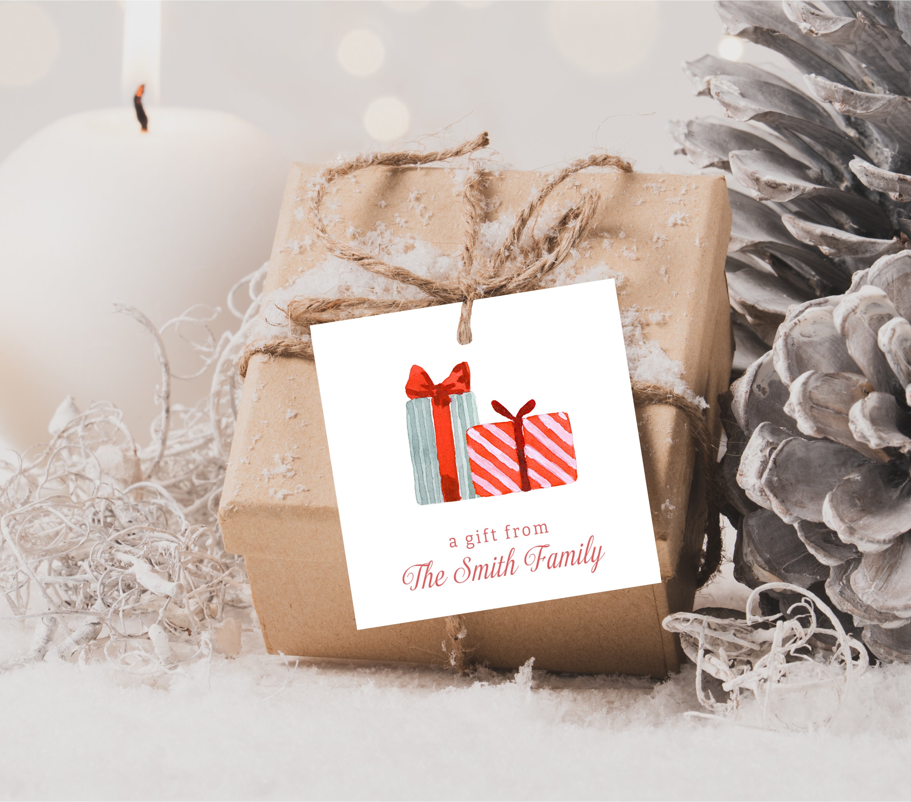 Printable Christmas Gift Tags, Enclosure Card, Holiday Gift Tag ...