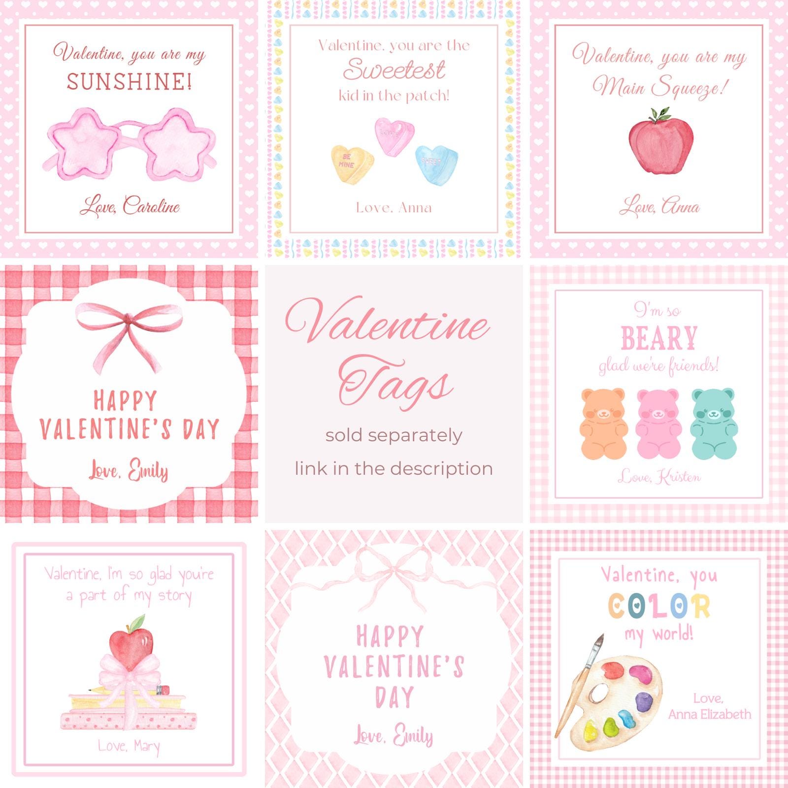 Printable Valentine Day Tags, Gummy Bear Valentine, Valentine Favor Tag ...
