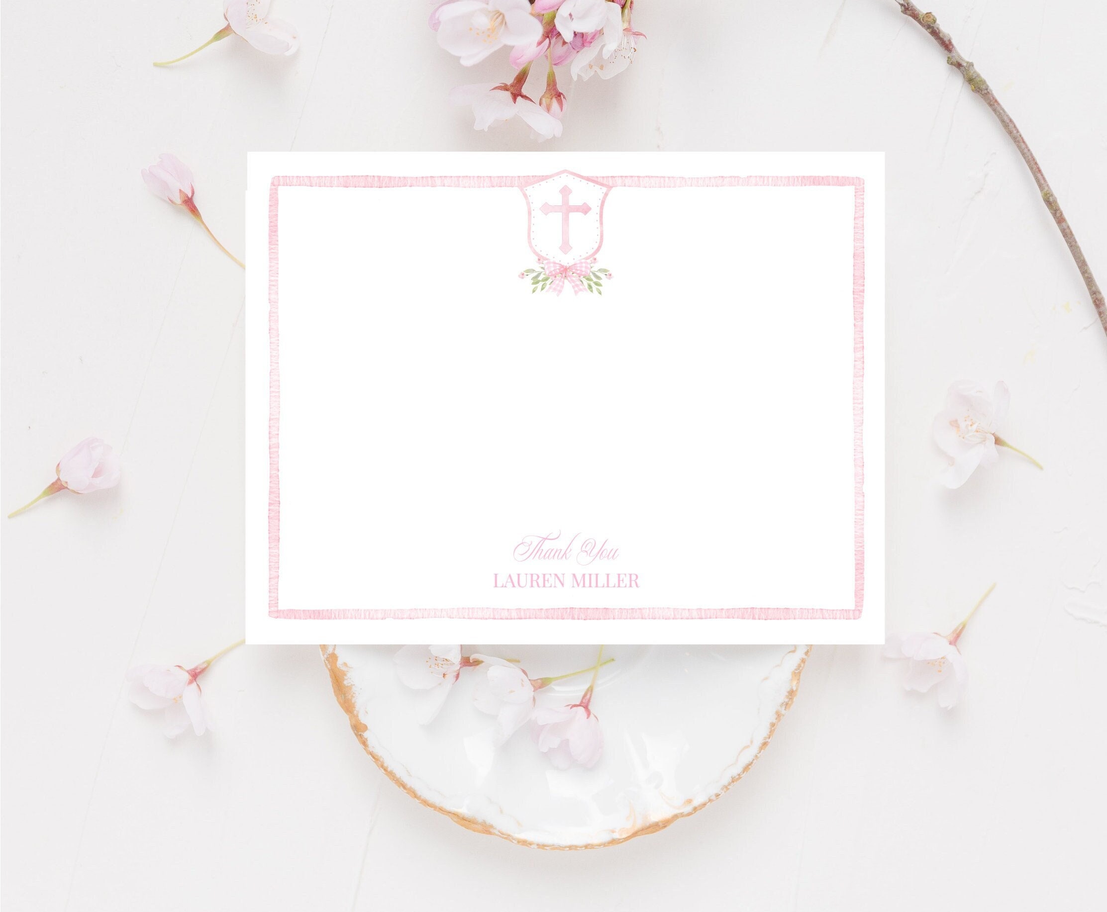 Printable Girl Baptism Thank You Note Cards Baptism - Etsy