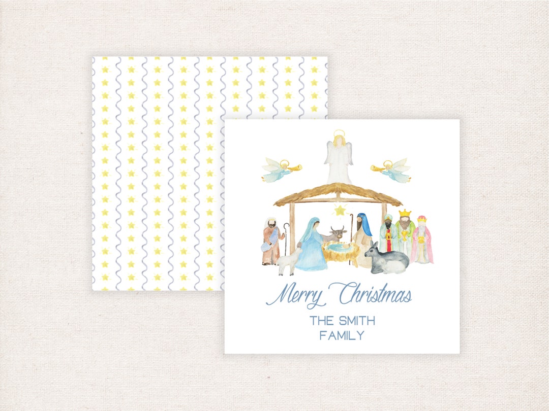 Printable Christmas Gift Tags, Nativity Enclosure Card, Holiday Gift ...