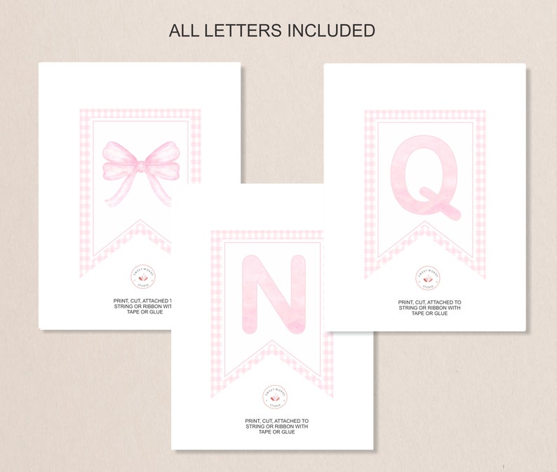 Pink Gingham Happy Birthday Banner Girl 1st Birthday - Etsy