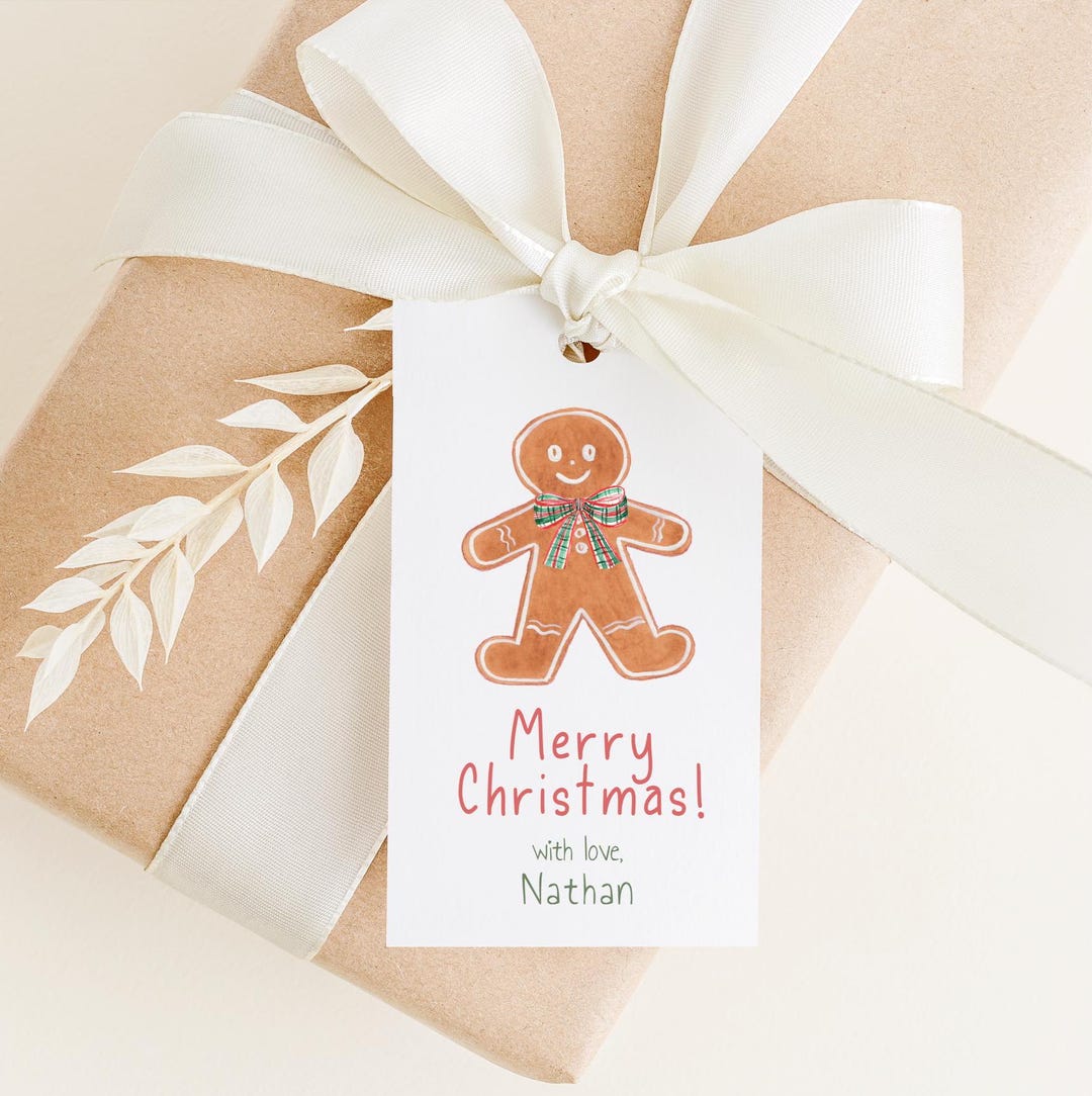 Gingerbread Christmas Tags, Holiday Gift Tag, Merry Christmas Tags ...