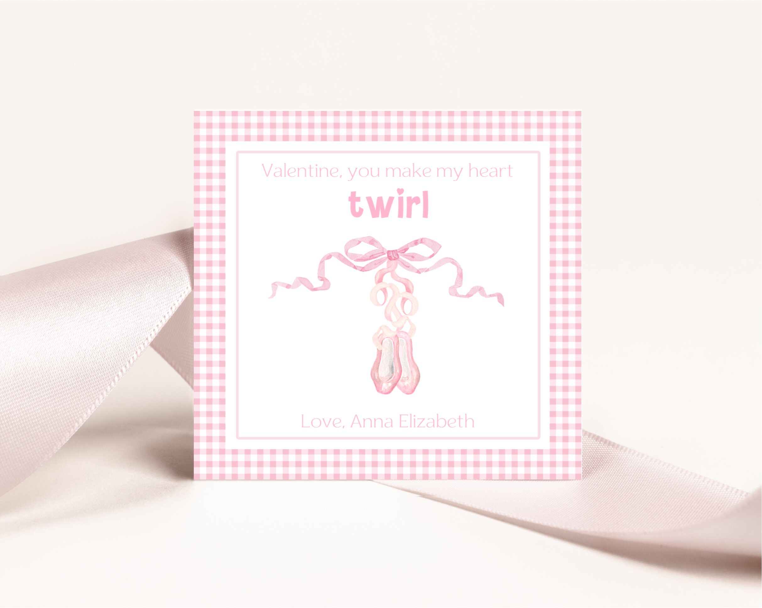 Ballet Valentine's Day Tag, Printable Valentine Cards, Ballerina ...