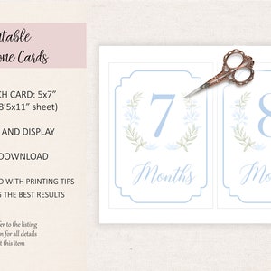 Boy Monthly Milestone Cards, Set of 16 Blue Milestone Cards, Baby ...