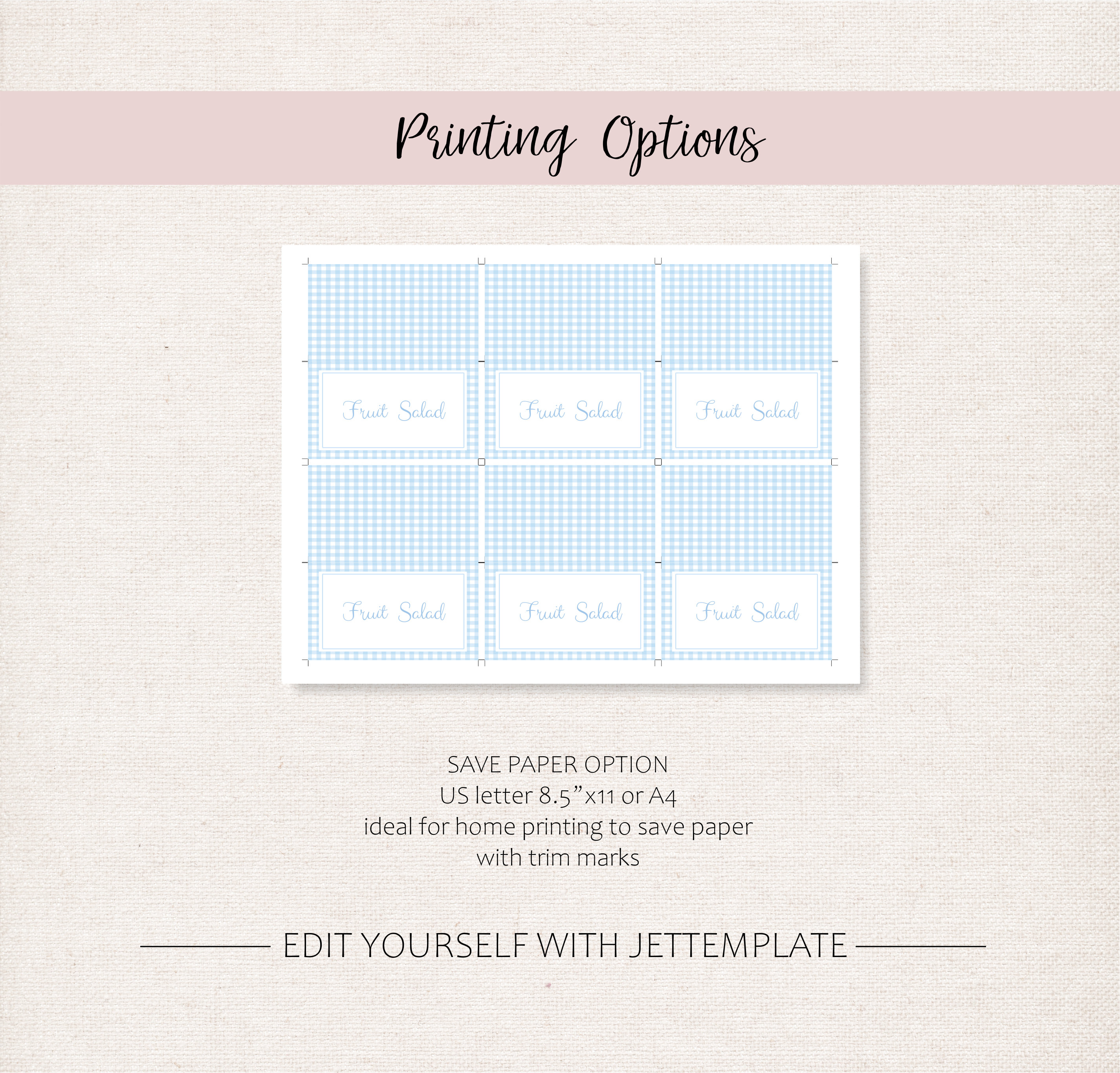 Blue Gingham Food Label, Boy 1st Birthday Decor, Birthday Table Tent ...