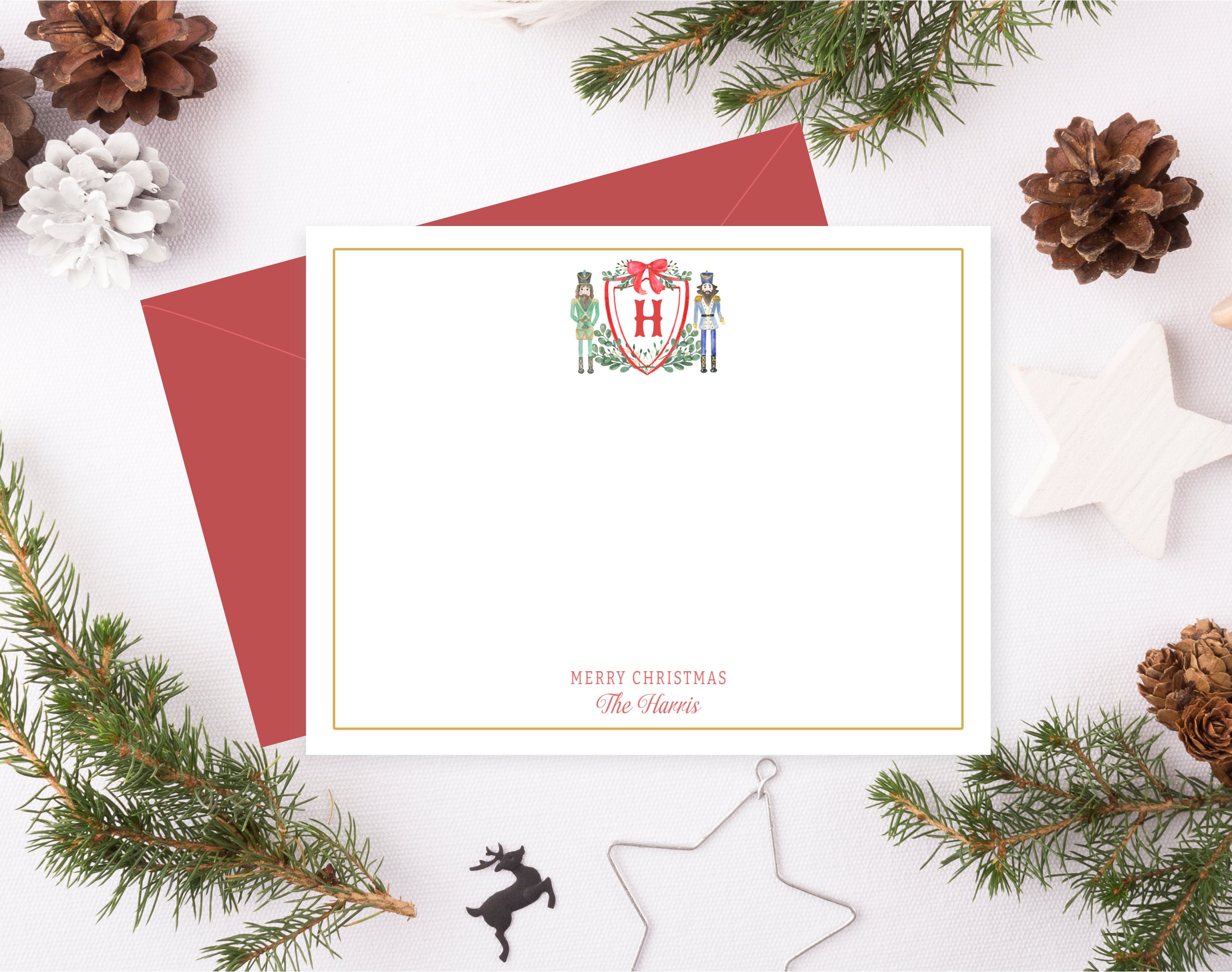 Printable Nutcracker Christmas Note Cards, Holidays Thank You Notecards ...