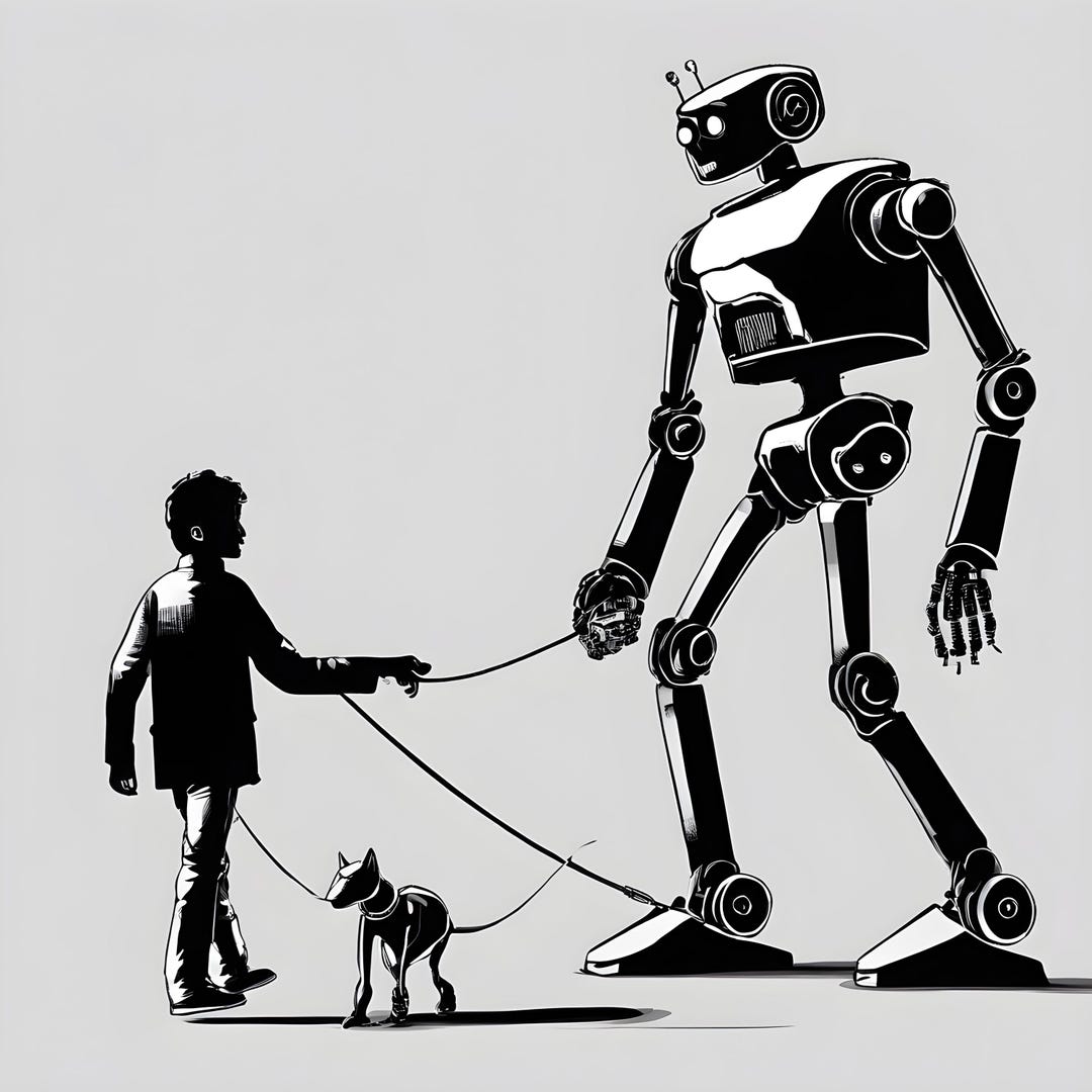 Banksy-style Robot Walking Human on Lish ,dark Future File Dxf,svg - Etsy