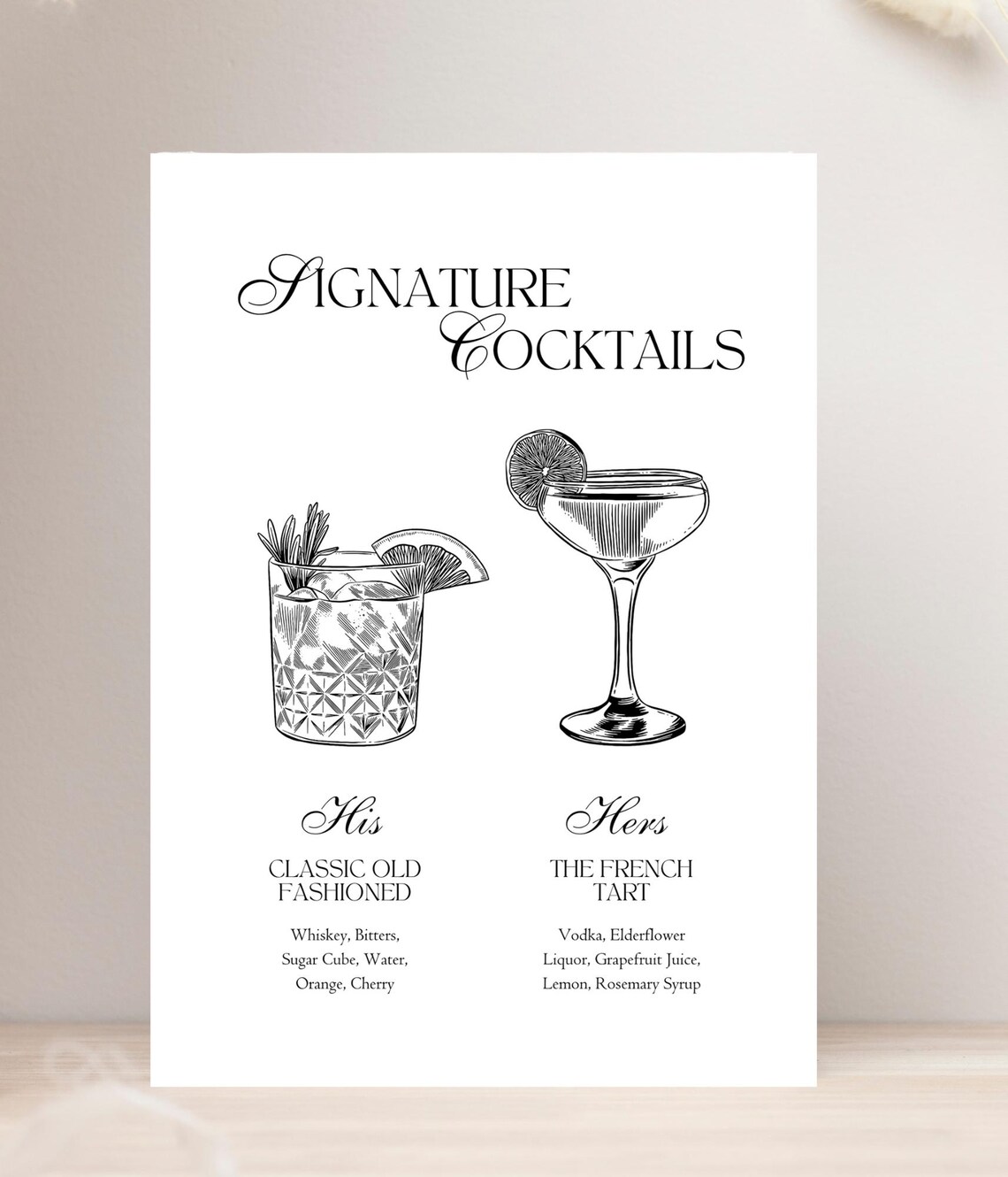 Signature Drink Sign Template, Signature Cocktail Sign, Wedding Drink ...