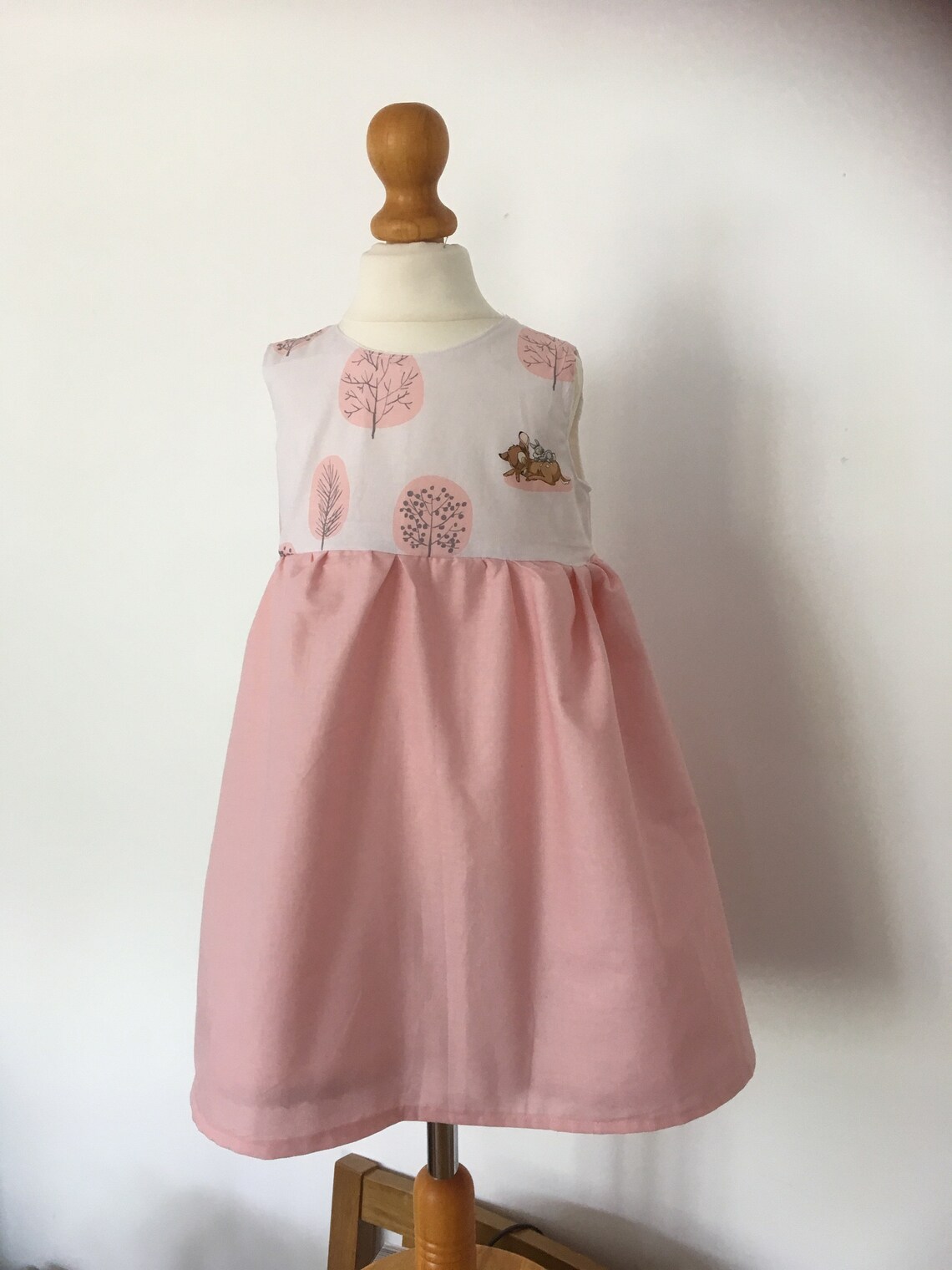 Girls Age 4 Cotton Dress Bambi Print - Etsy