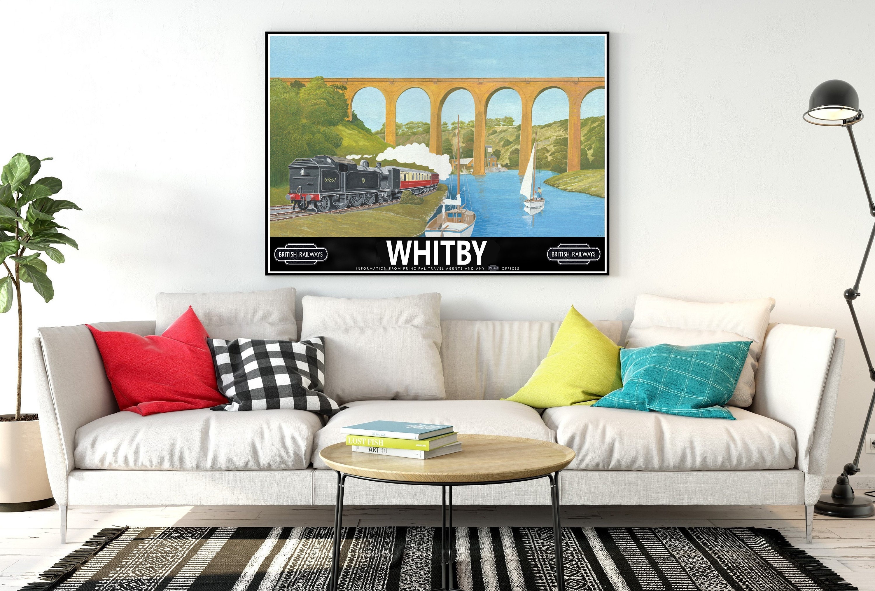 Whitby British Railways Poster Rail Art Steam Train Print Whitby ...