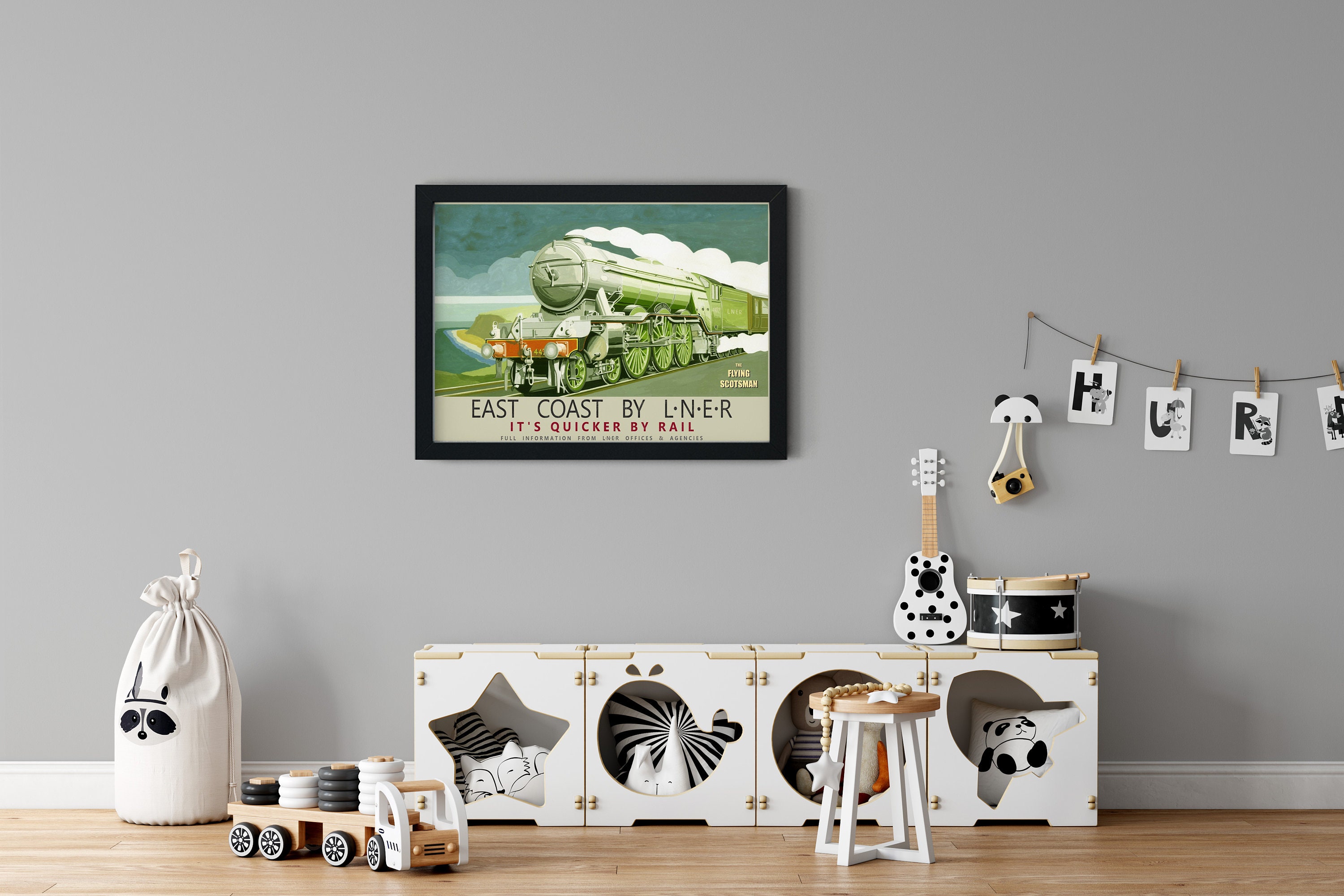 Flying Scotsman Poster LNER Railway Poster It's Quicker by Rail Flying ...