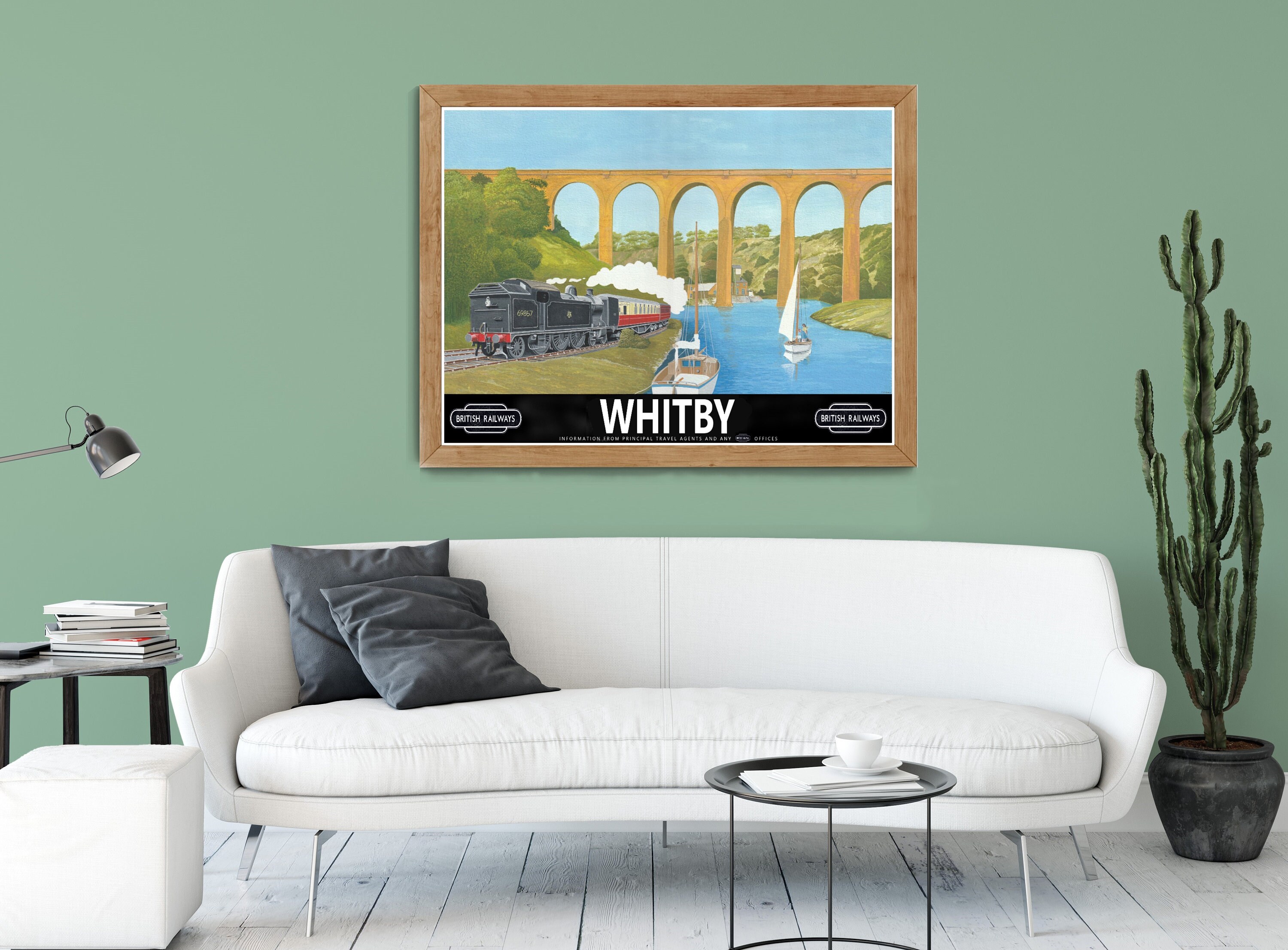 Whitby British Railways Poster Rail Art Steam Train Print Whitby ...