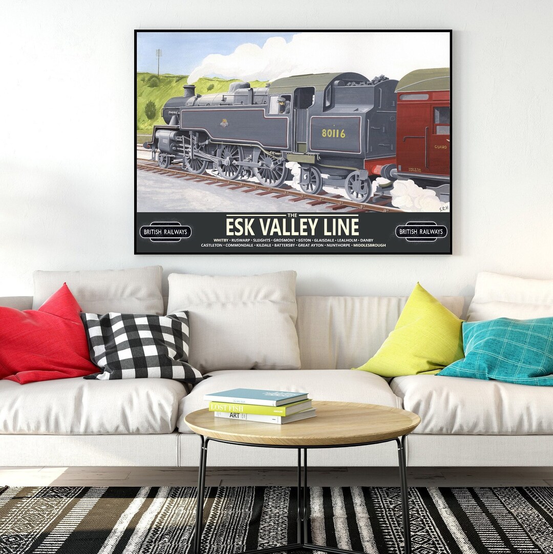 Whitby British Railways Poster Esk Valley Line Steam Train Art Standard ...