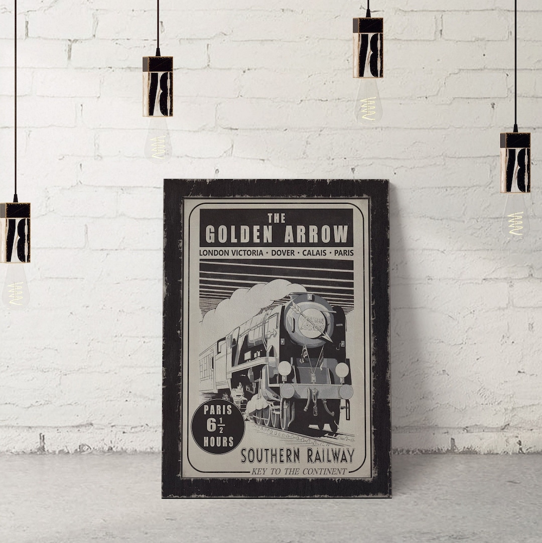Southern Railway Poster Golden Arrow Train Vintage Railway Travel ...