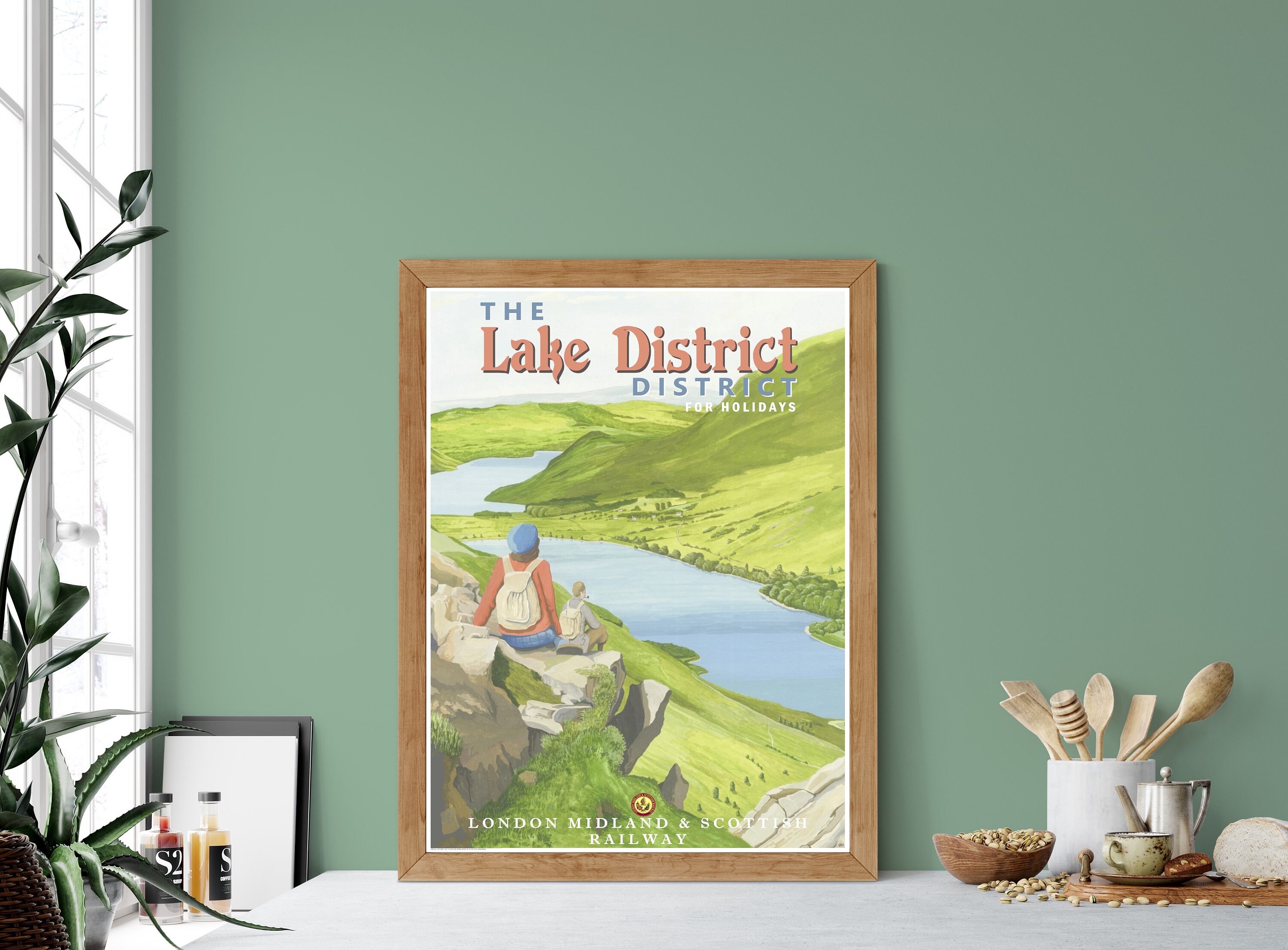 Lake District Art Hiking Poster Lake District Railway Poster Vintage ...