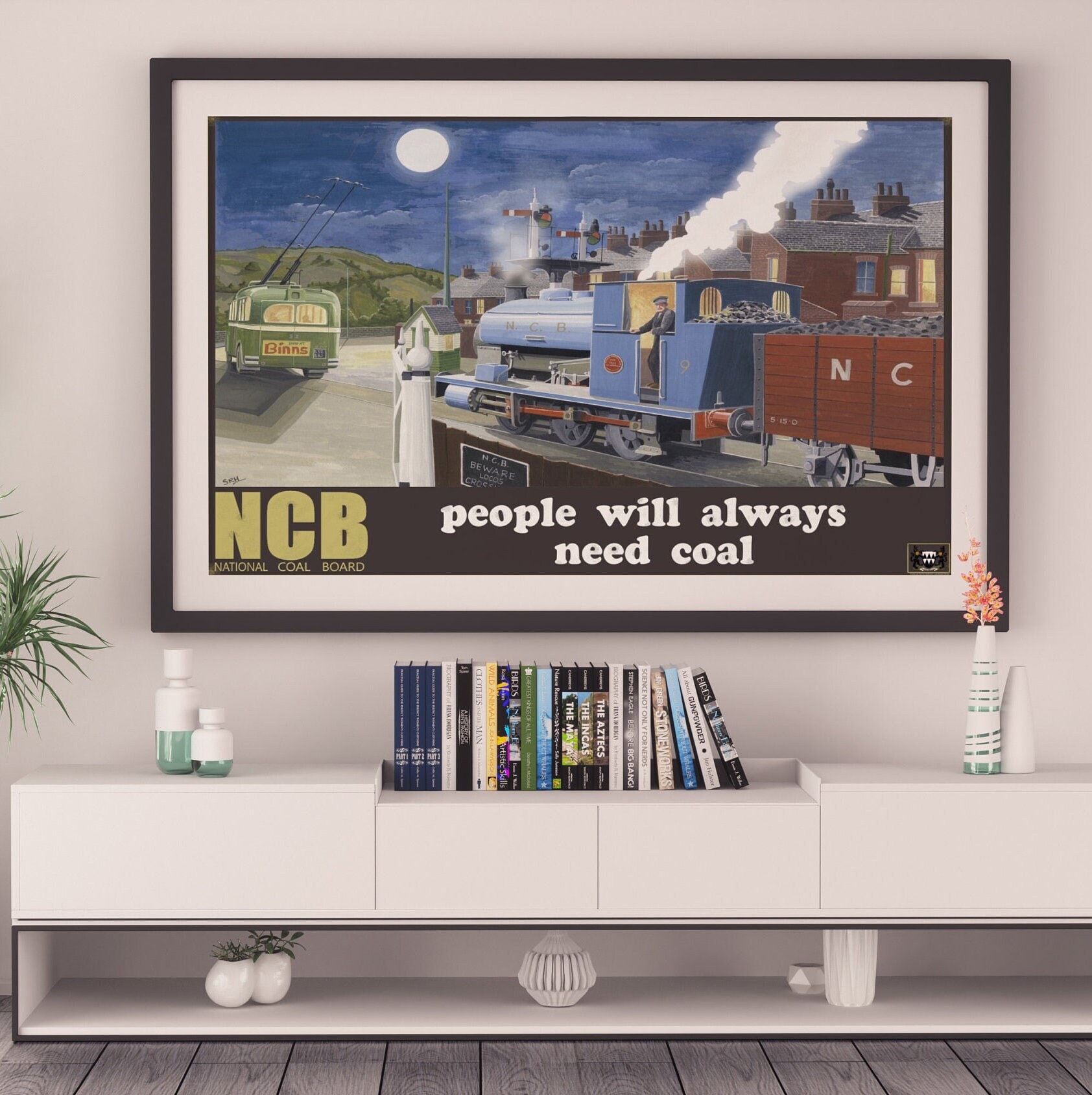 National Coal Board Pictures NCB Poster Trolleybus Art British Heritage ...