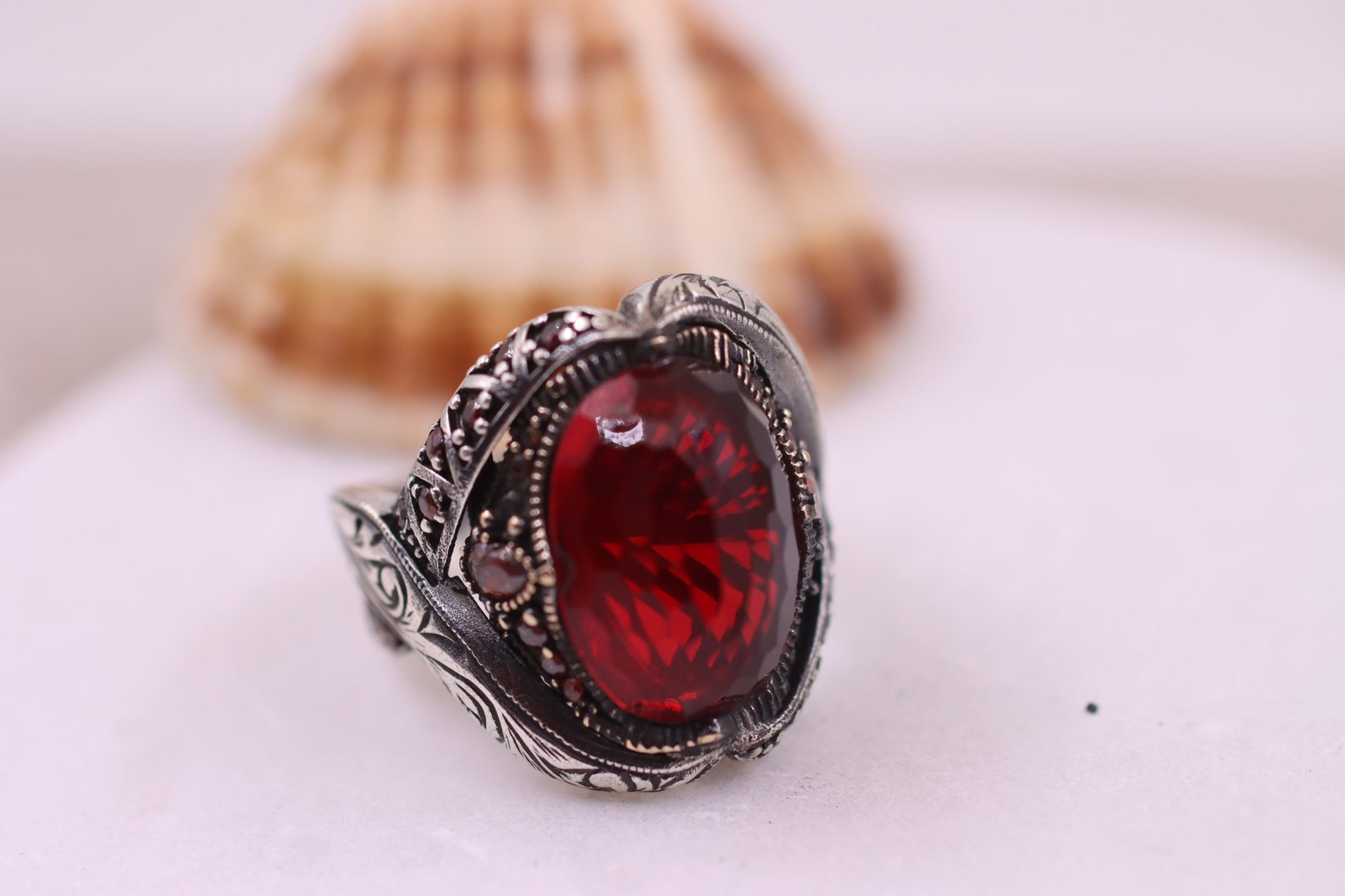 Sterling Silver 925 Men's Ring, Ruby Mens Ring , Silver Men's Ring ...