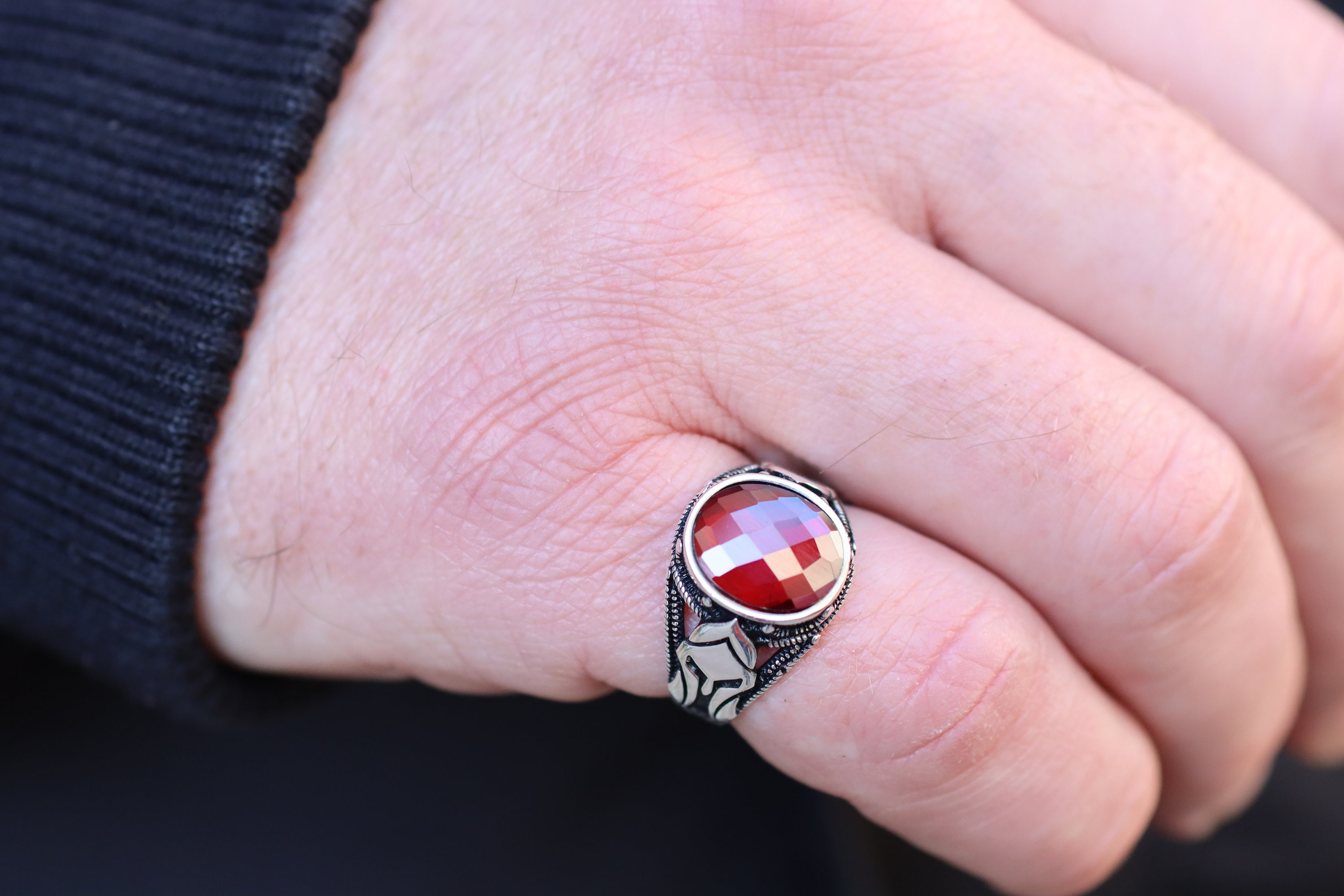 Ruby Men's Ring, Signet Mens Ring, Mens Handmade Ruby Ring, Gift for ...