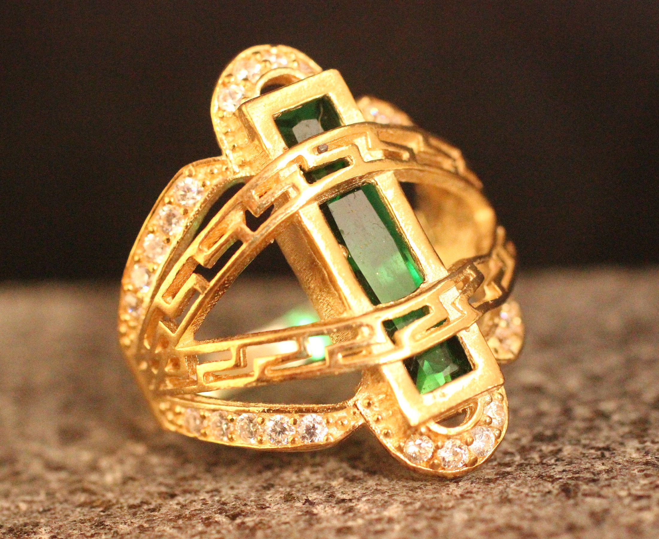 Sterling Silver 925 Emerald Handmade Ring Ottoman Style Ring - Etsy