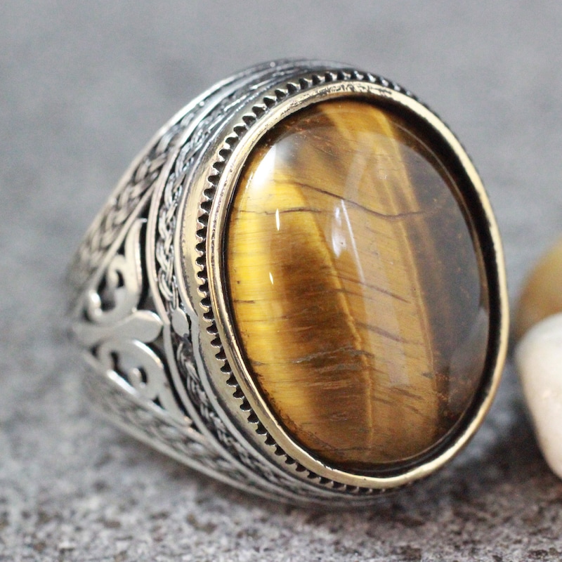 Tiger Eye Ring Men - Etsy