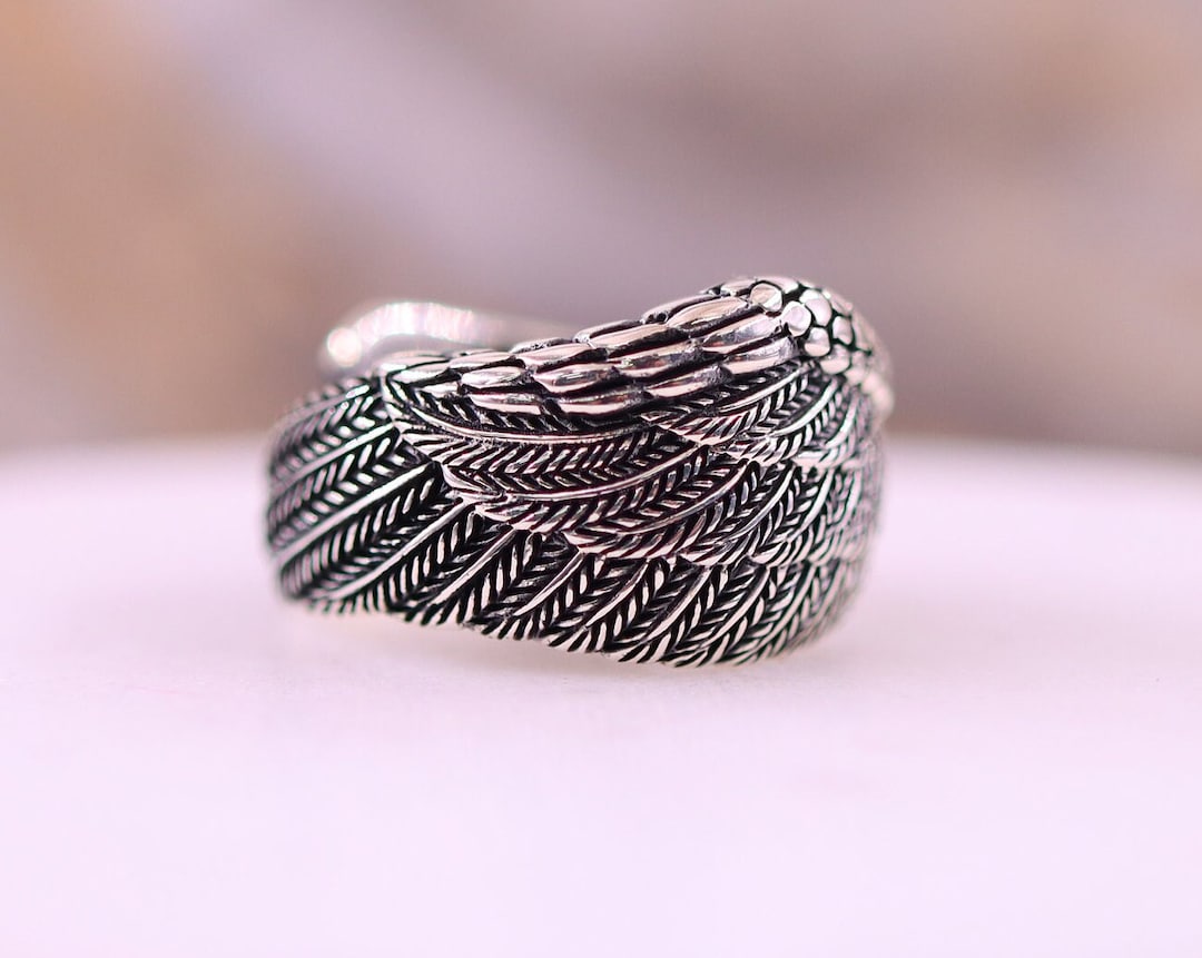 Sterling Silver 925 Mens Wing Ring , Mens Wing Ring, Silver Mens Ring ...