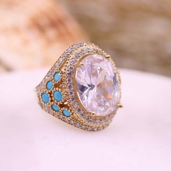 Blue Zircon Ring - Etsy