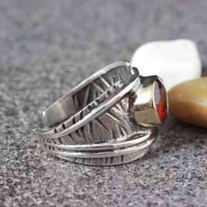 Ruby Ring, July Birthstone Ring, Sterling Silver 925 Ruby Adjustable ...