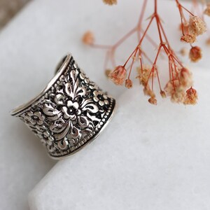 Chunky Solid Silver Ring, Dainty Silver Ring, Boho Silver 925 Ring ...