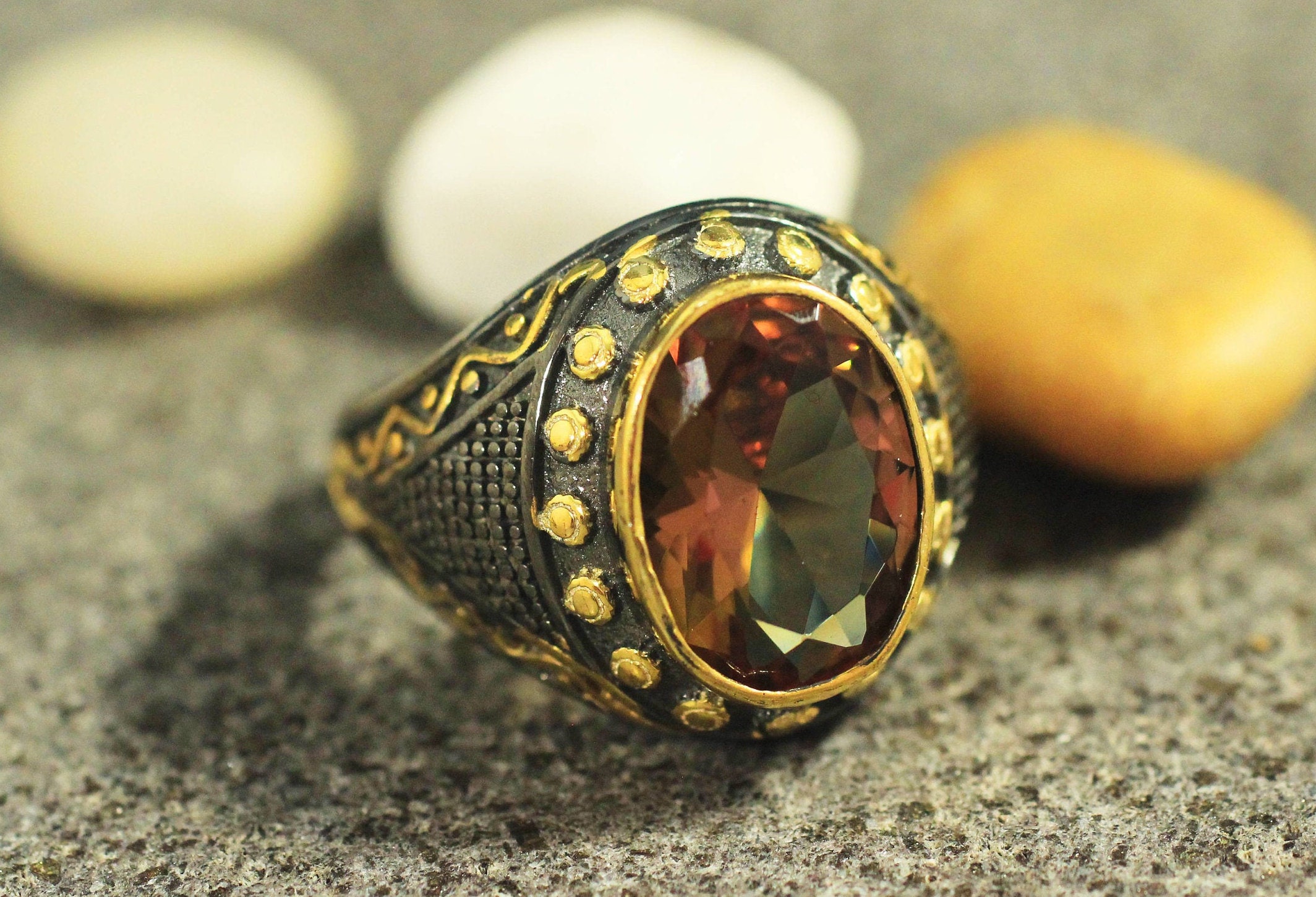 Mens Alexandrite Ring Ottoman Style Ring Silver 925 Mens | Etsy