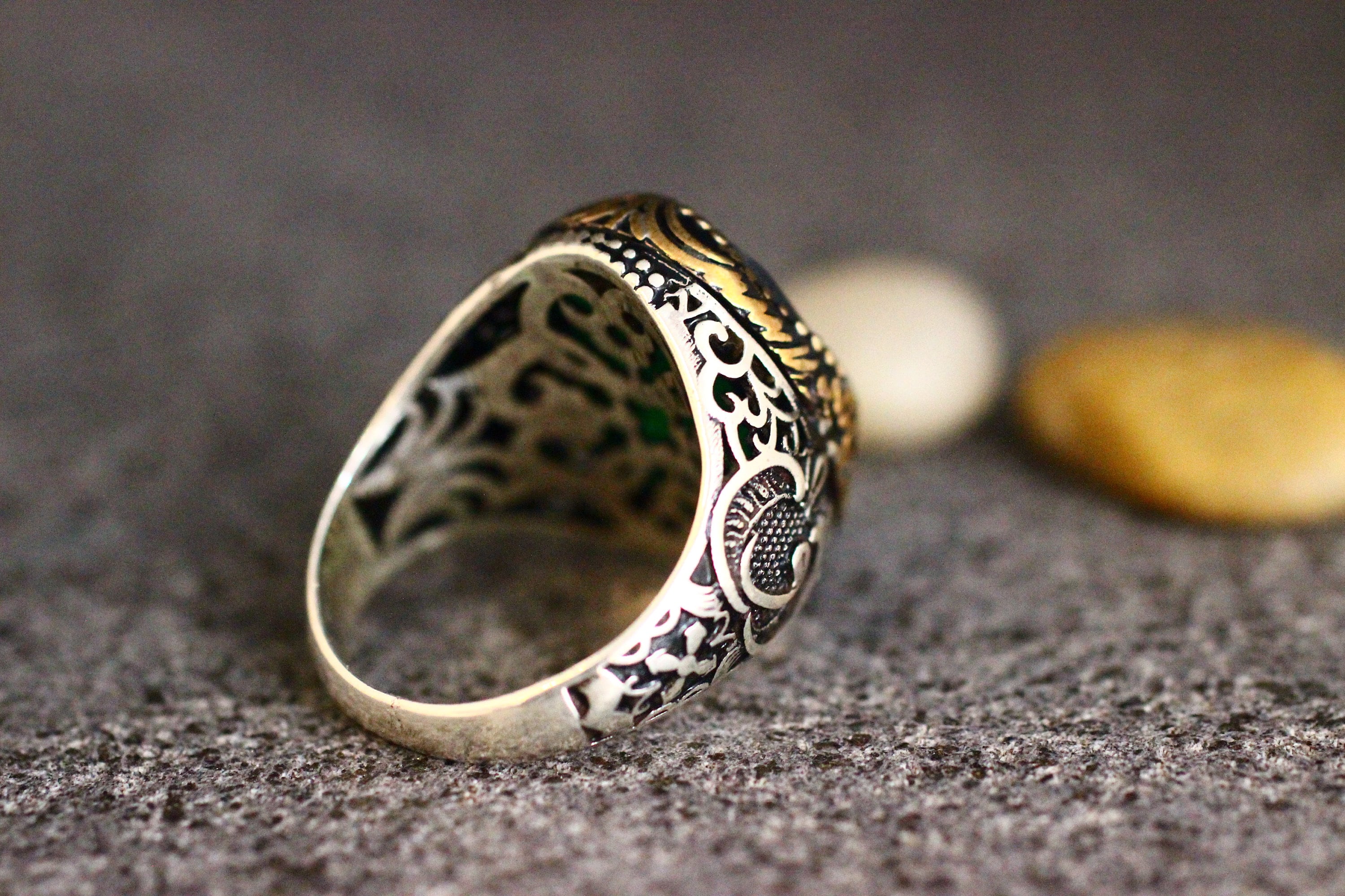 Sterling Silver 925 Emerald Handmade Ring Ottoman Style Ring - Etsy