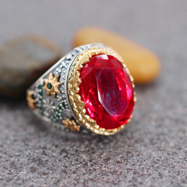 Mens Ruby Ring - Etsy