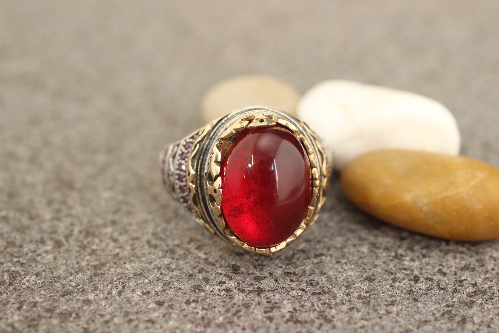 Mens Handmade Ruby Ring Ruby Mens Ring Silver Mens Ottoman | Etsy